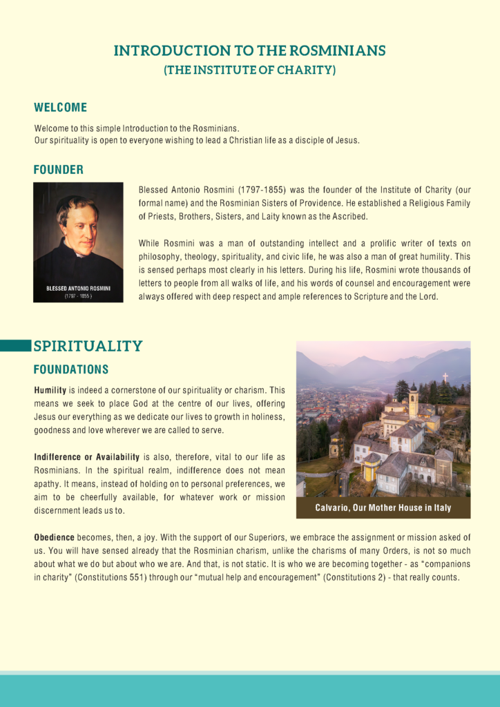 Introduction to the Rosminians - Blessed Sacrament Catholic Church